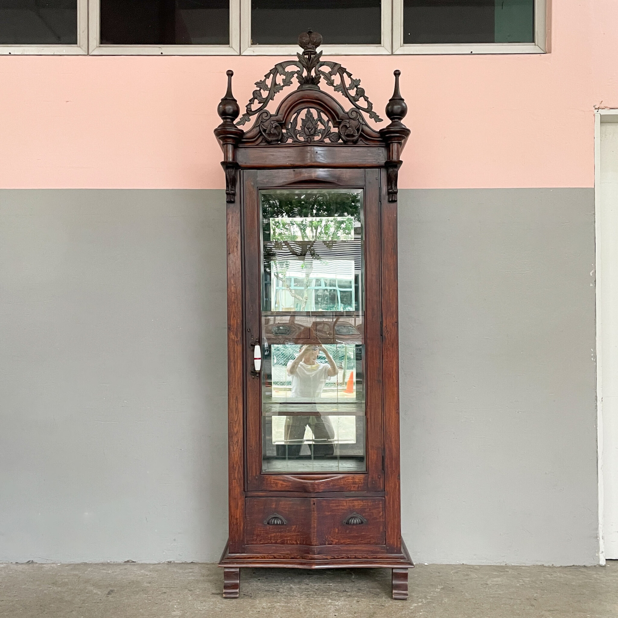 Vintage Teak Carved Display Cabinet – Hock Siong & Co.